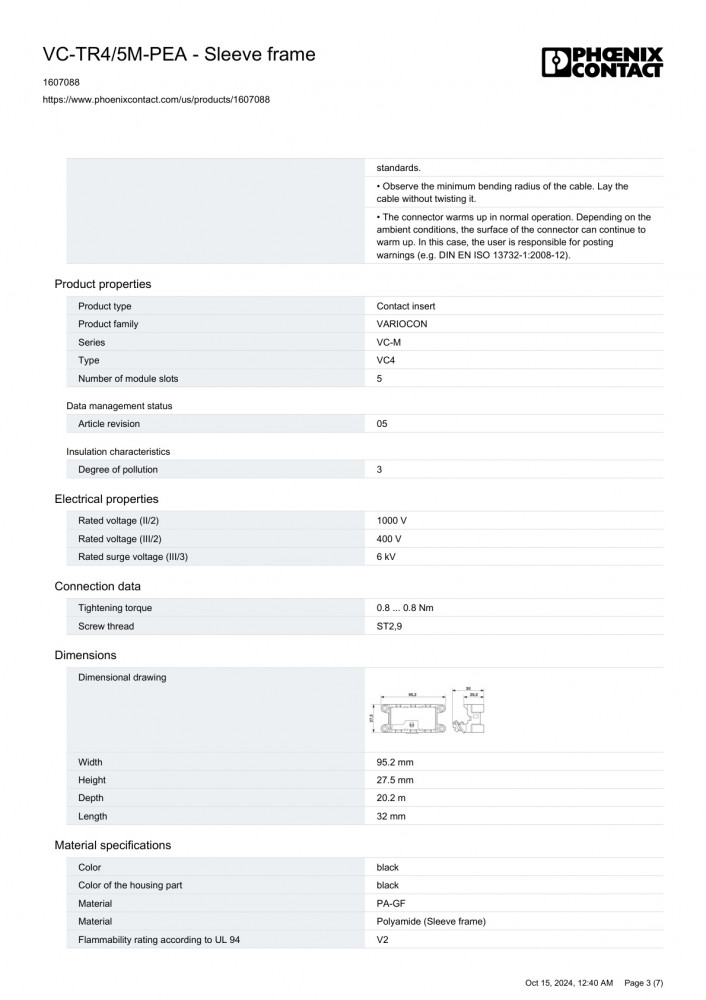 Phoenix Contact 1607088 technical document page 3