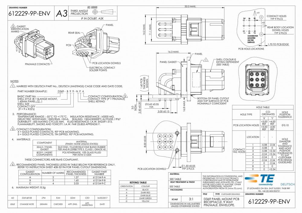 DEUTSCH D369-B99-AS0 technical drawing preview