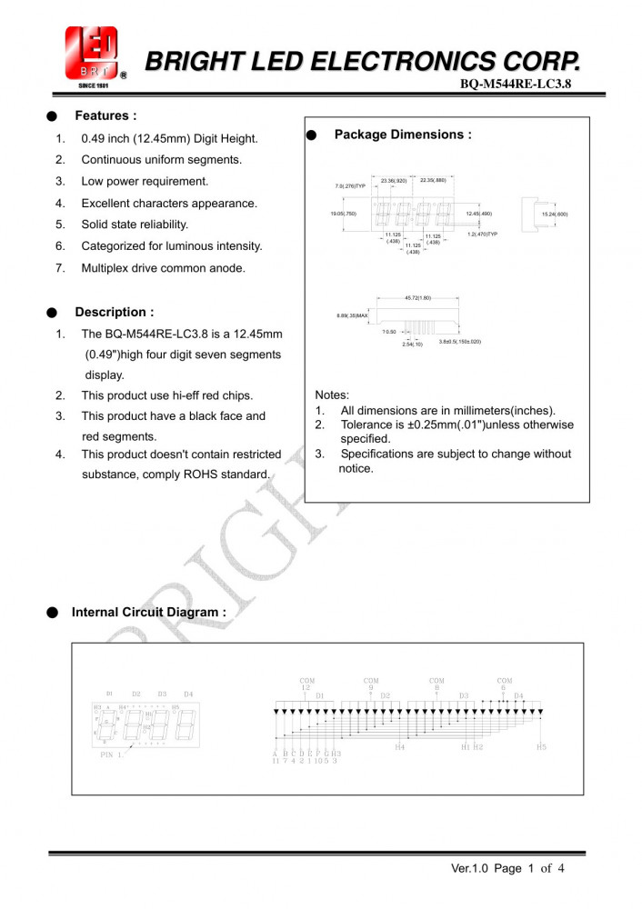 BQ-M544RE-LC3.8 technical document page 1