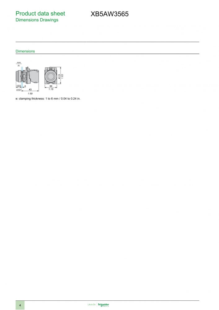 XB5AW3565 technical document page 4