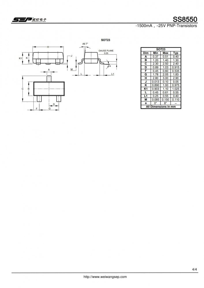 SEP SS8550 datasheet page 4