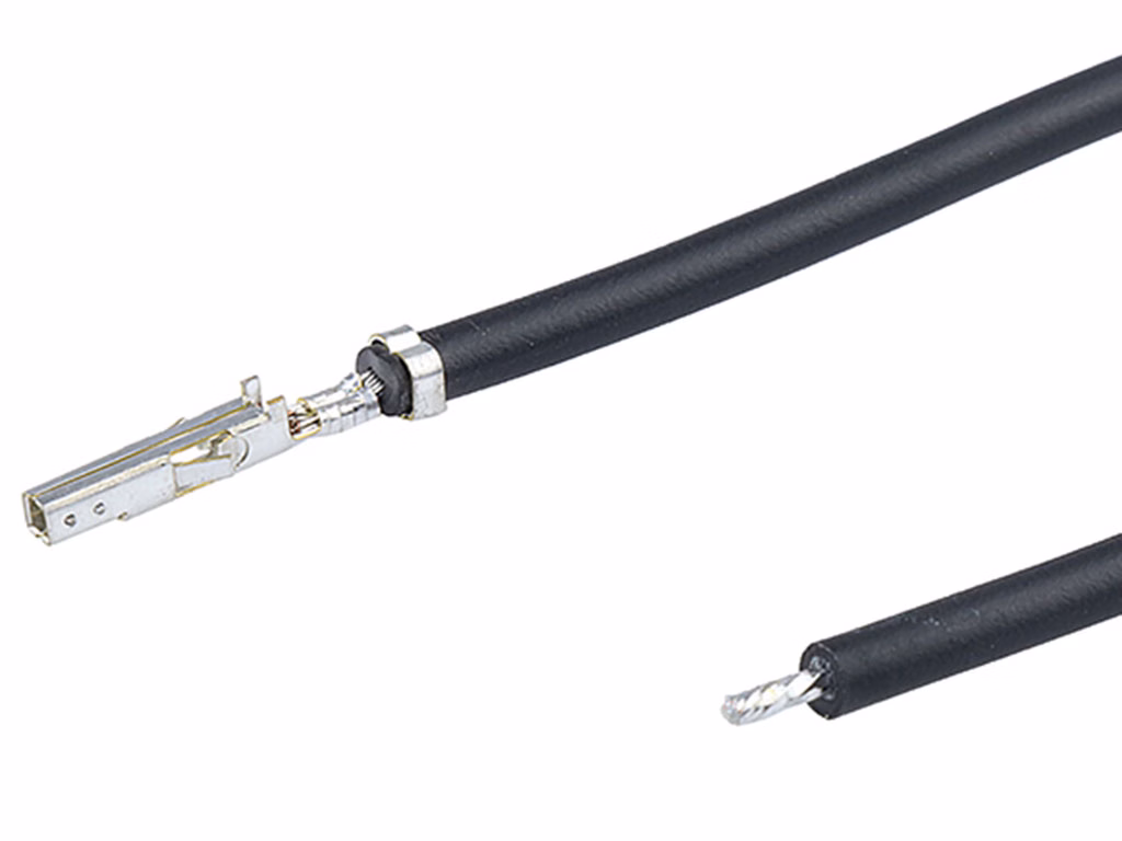 Pre-Crimped Lead Mini-Fit Versa Color Female-to-Pigtail, Tin (Sn) Plating, 450.00mm Length, 18 AWG, Black