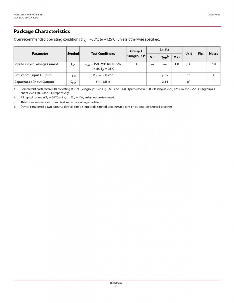 HCPL-5151-100 datasheet page 7