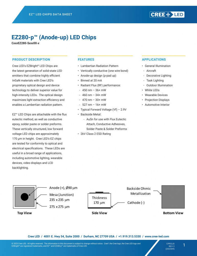 EZ280-p datasheet preview, page 1