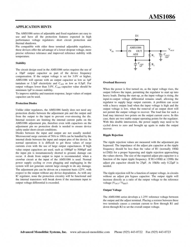 AMS1086 datasheet page 4