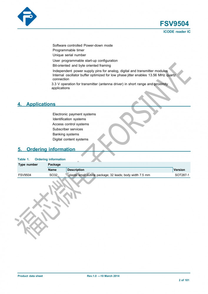 FSV9504 datasheet page 2