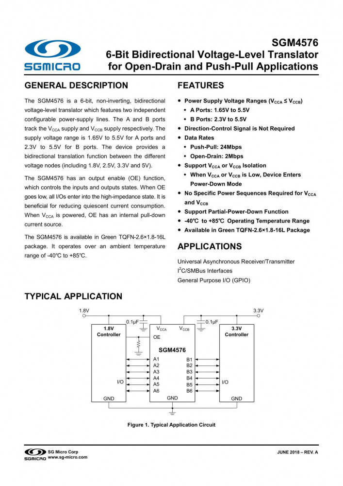 SGM4576 datasheet page 1
