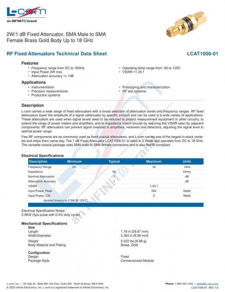LCAT1006-01 datasheet page 1