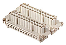 Heavy-Duty Crimp Contact Insert, Female, 24-Pole, 16A, Numbered 25-48, for Crimp Contacts, Size 24B «104x27»