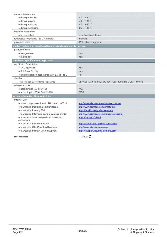 6XV18755AH10 technical document page 2