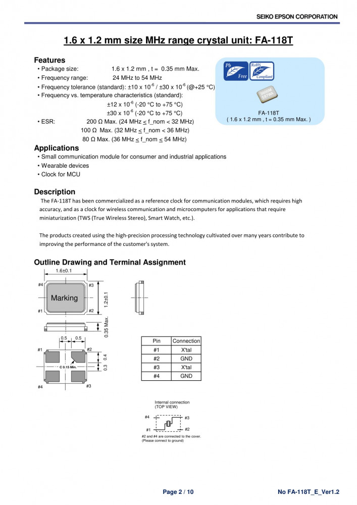 FA-118T datasheet page 2