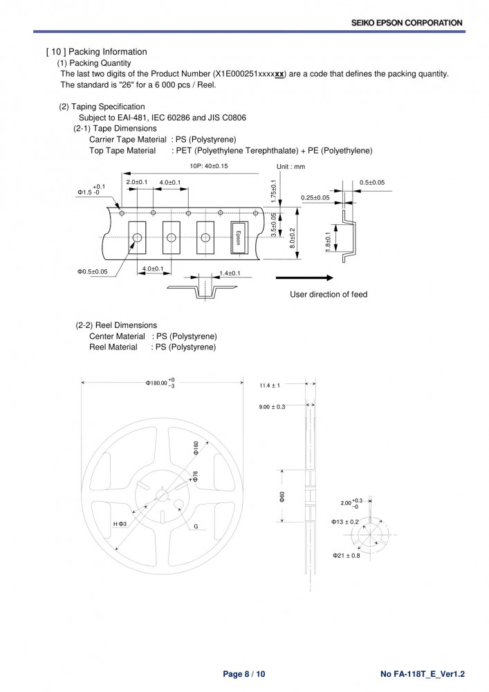 FA-118T datasheet page 8
