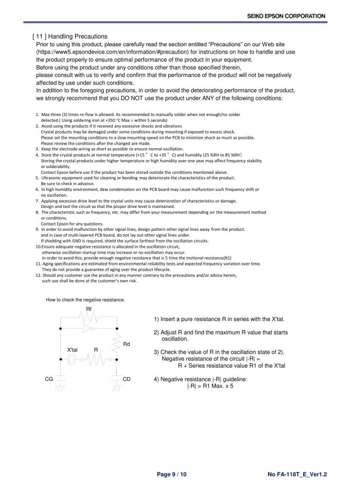 FA-118T datasheet page 9