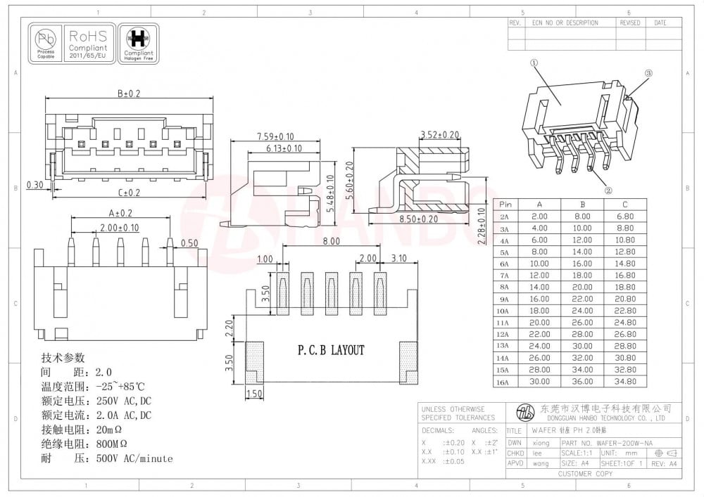 WAFER-200W-11A technical document page