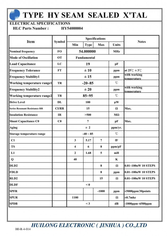 HY54000004 specification page 2