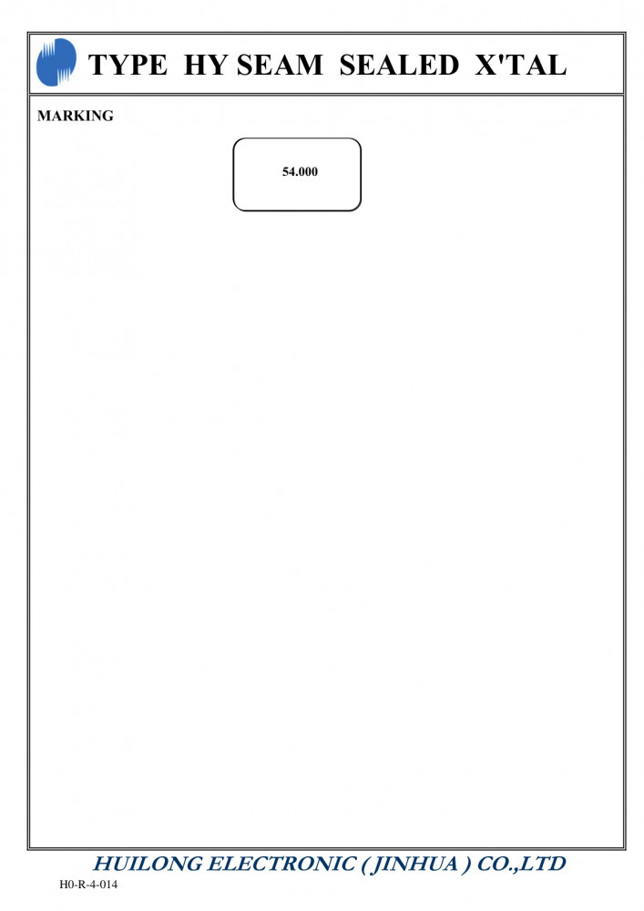 HY54000004 marking and reliability page