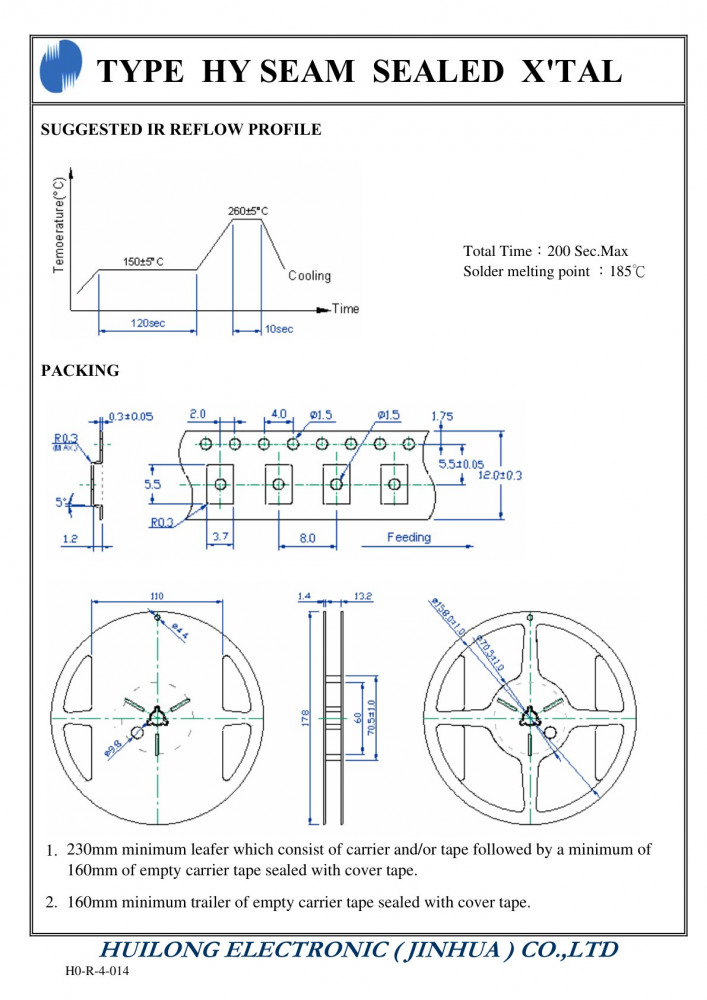HY54000004 reflow profile page
