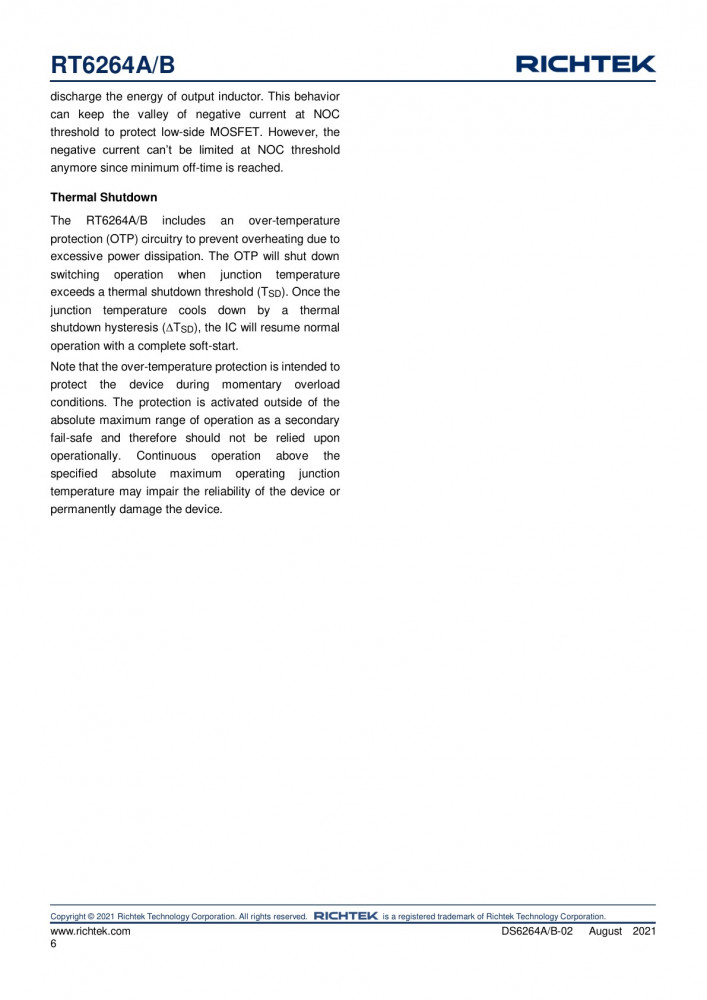 RT6264AHGJ6F datasheet page 6