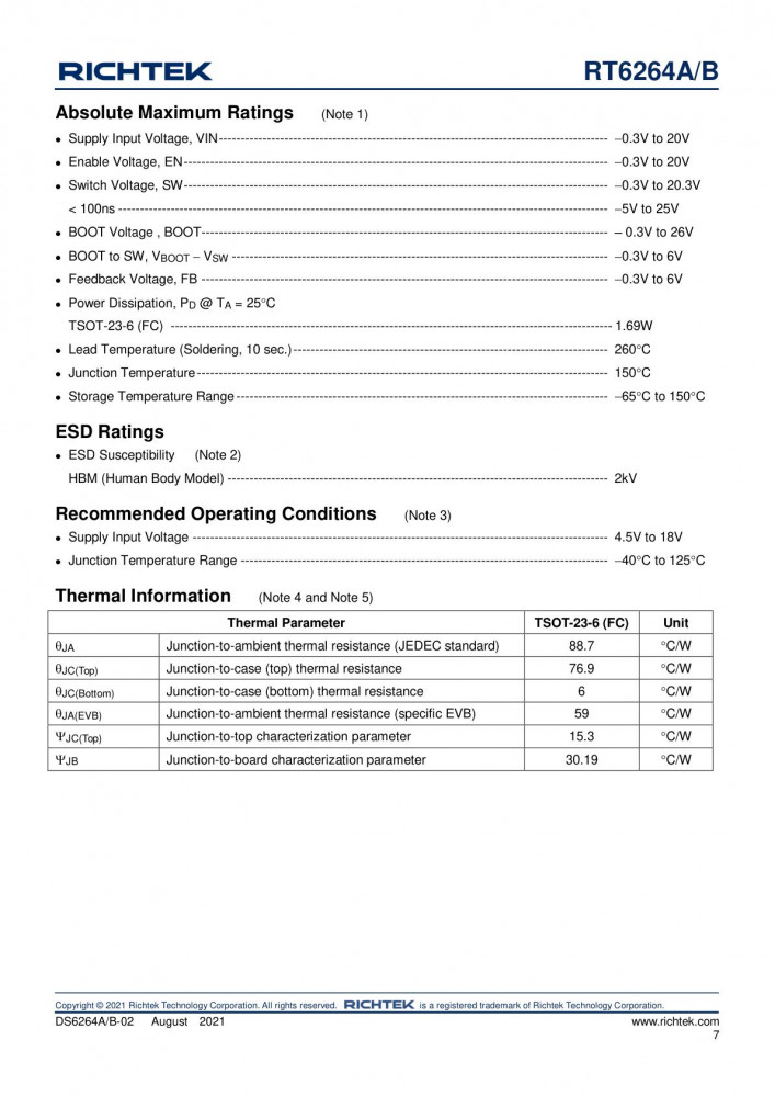 RT6264AHGJ6F datasheet page 7