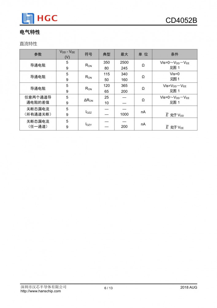CD4052BDRG datasheet page 6