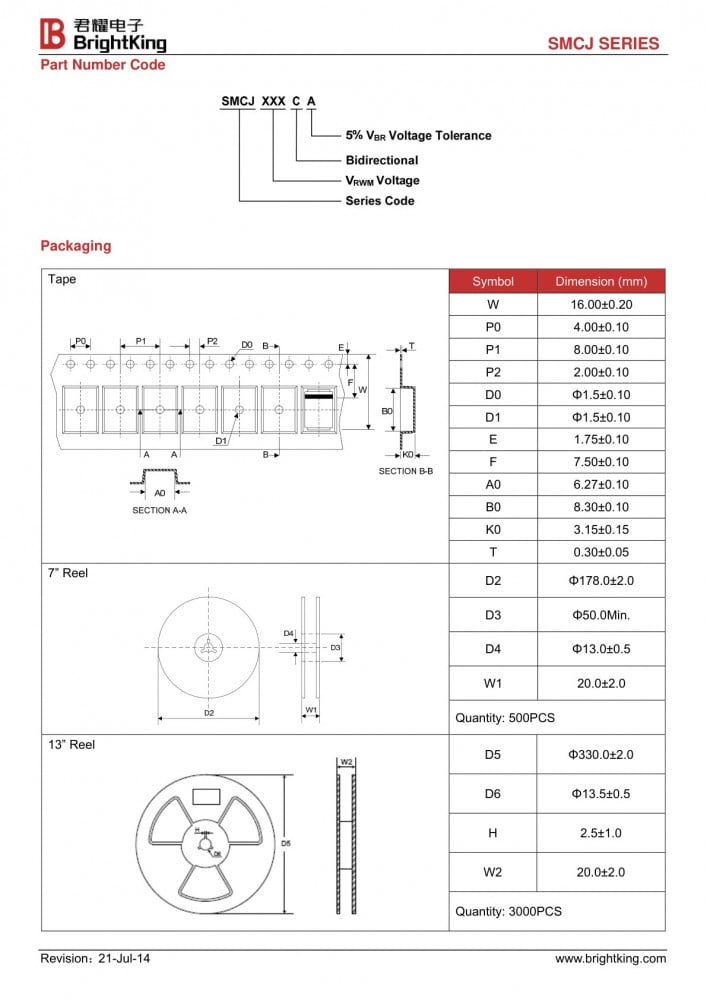 Brightking SMCJ TVS datasheet page 6