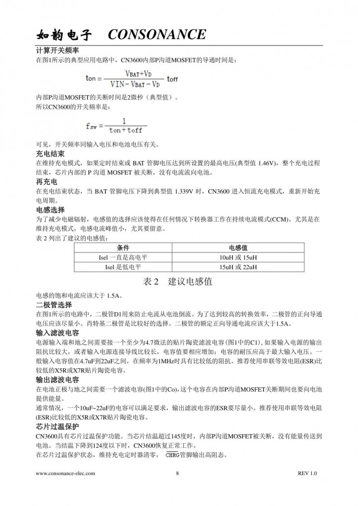 CN3600 datasheet page 8