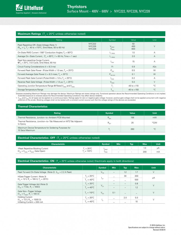 NYC228STT1G datasheet page 2