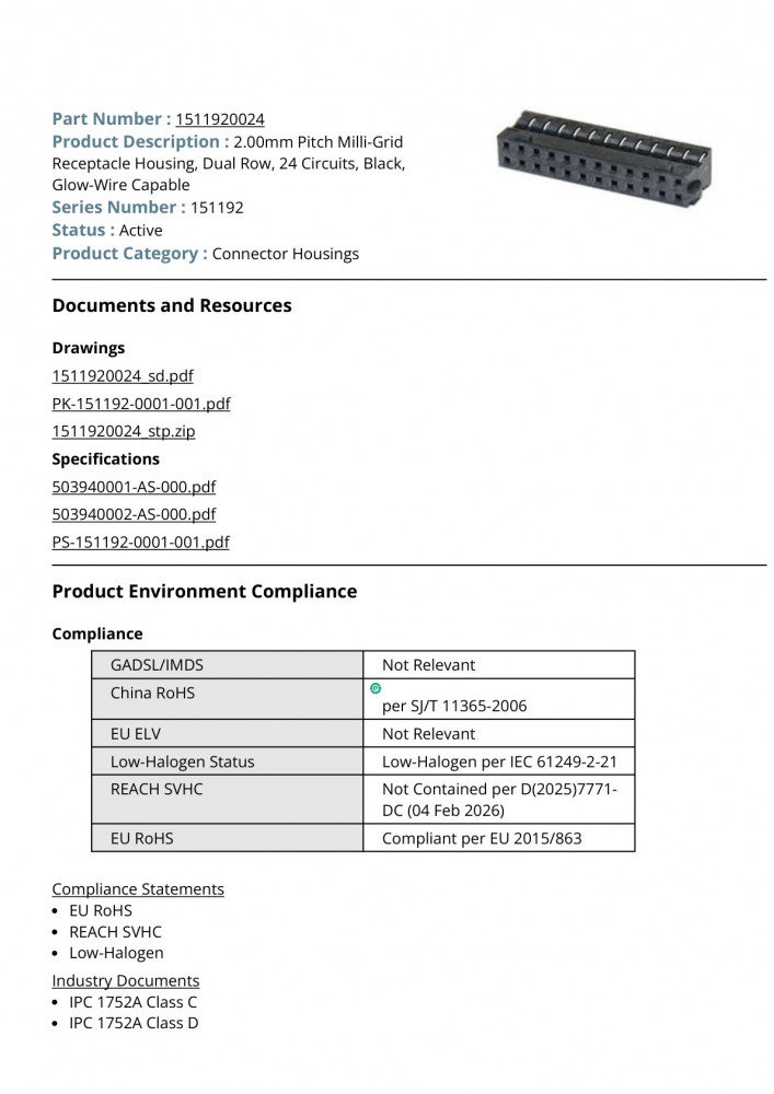 MOLEX 1511920024 product document image 1