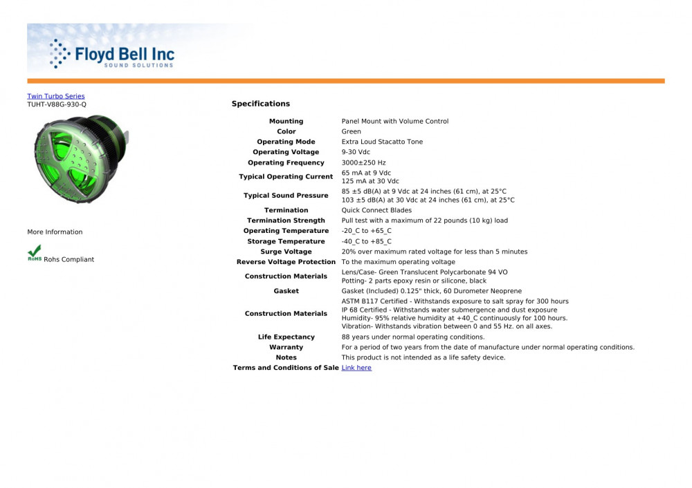 TUHT-V88G-930-Q product documentation image, page 1