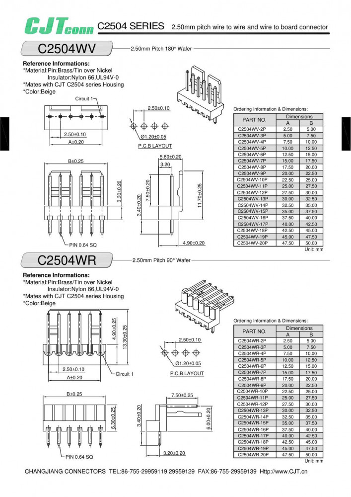 CJT C2504 series technical document page 6
