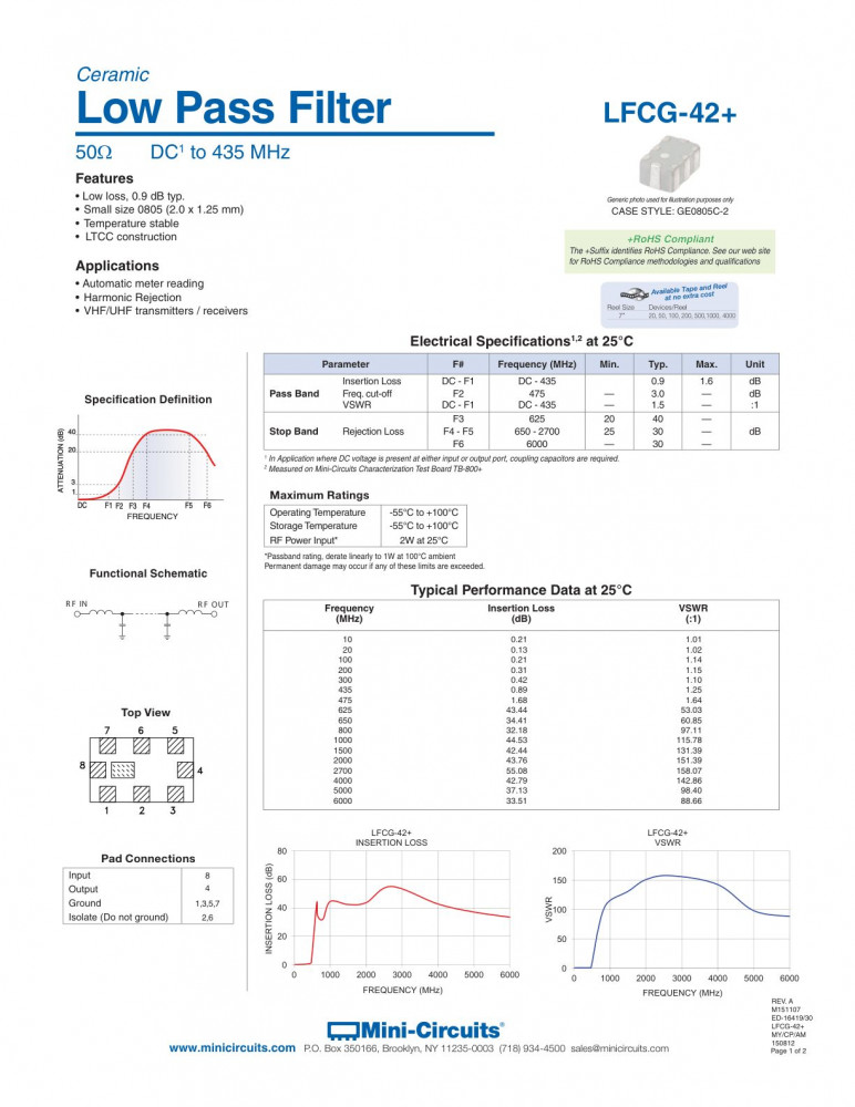 LFCG-42+ datasheet page 1