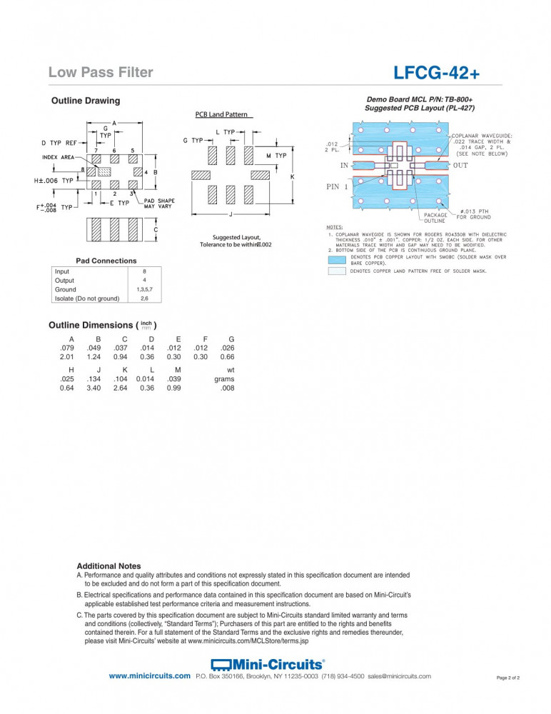 LFCG-42+ datasheet page 2