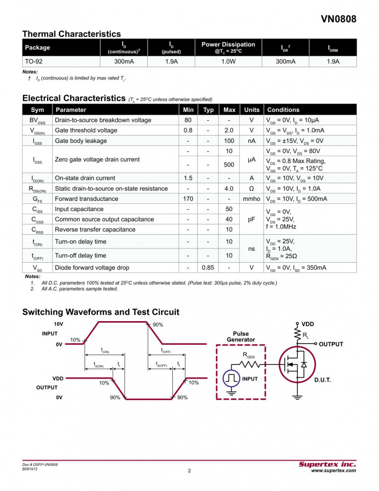 VN0808L-G datasheet page 2