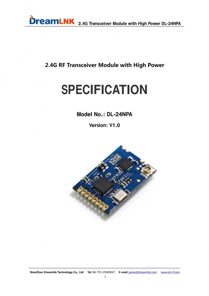 DL-24NPA-2.4G datasheet page 1
