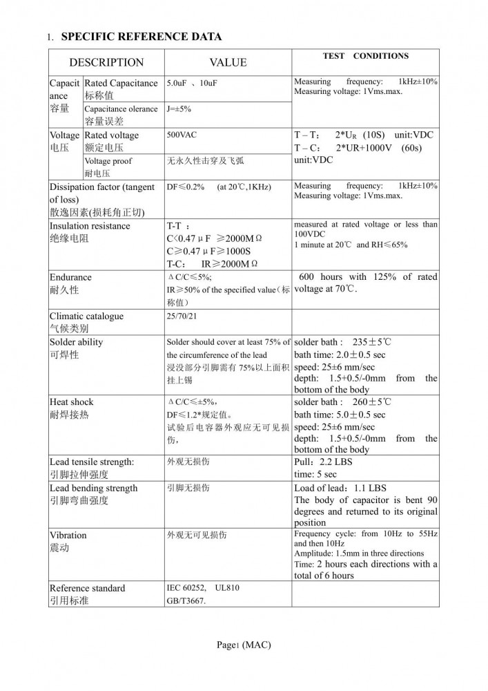 Jimson MAC specification page 2