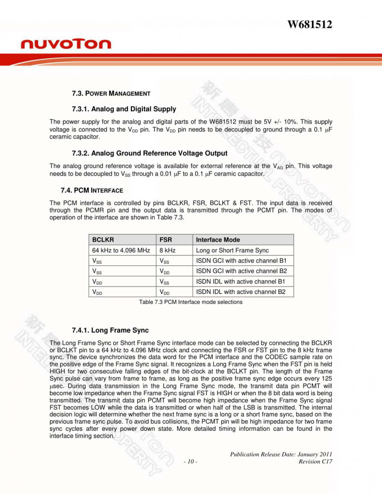 W681512 datasheet page 10