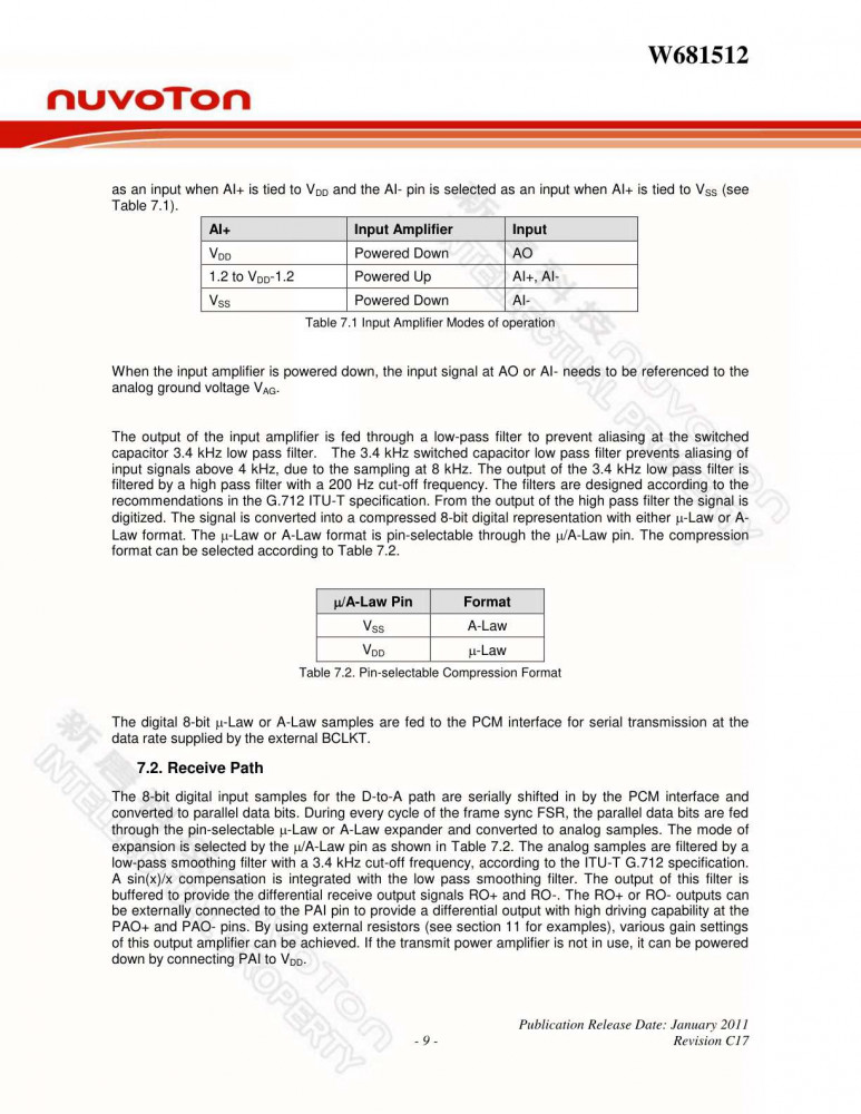 W681512 datasheet page 9