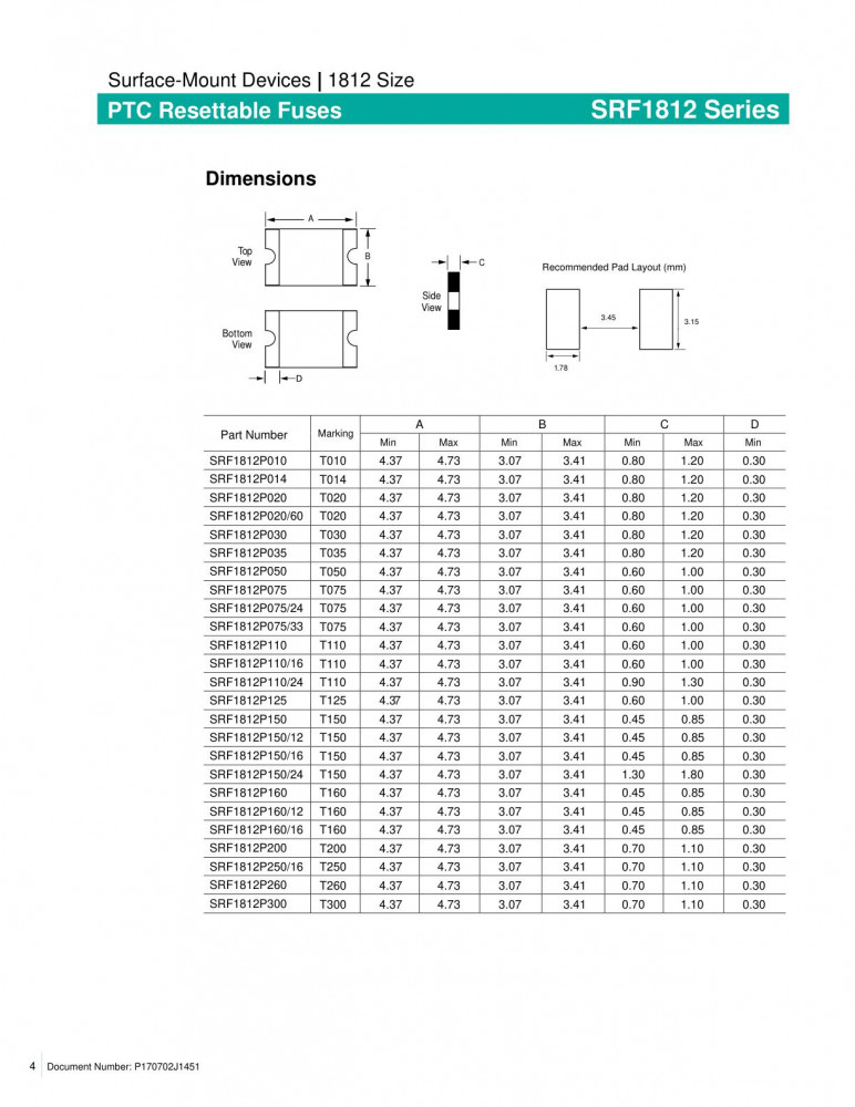 SRF1812 series datasheet page 4