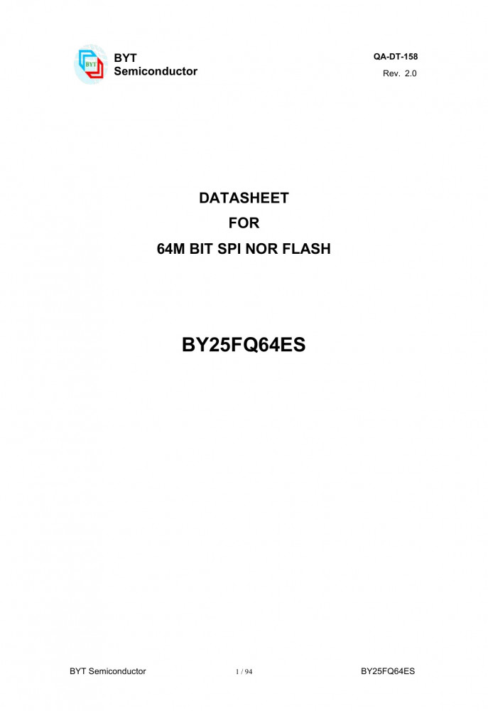 BY25FQ64ES datasheet page 1