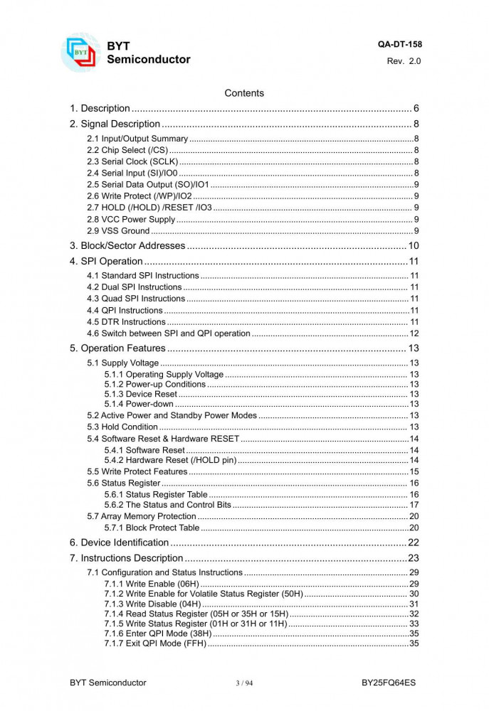 BY25FQ64ES datasheet page 3