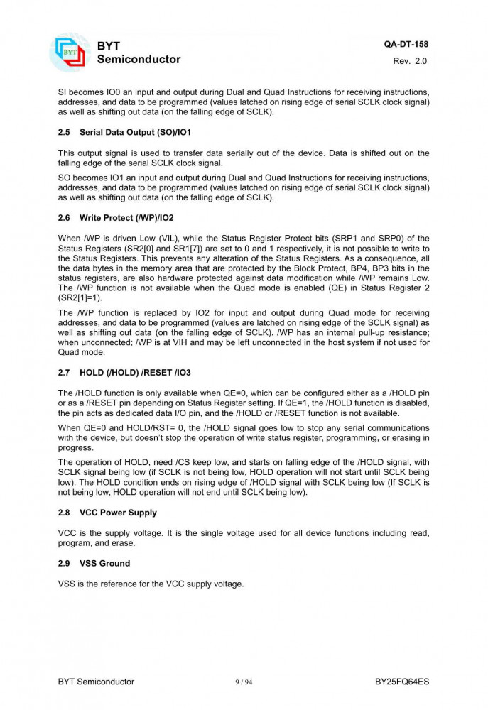 BY25FQ64ES datasheet page 9