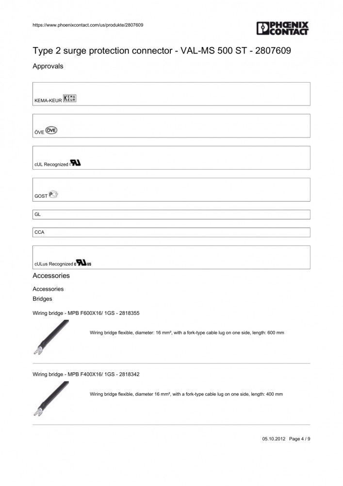 VAL-MS 500 ST 2807609 datasheet page 4