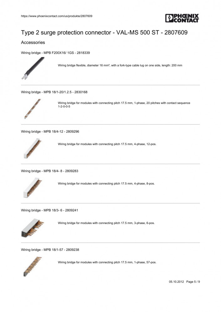 VAL-MS 500 ST 2807609 datasheet page 5