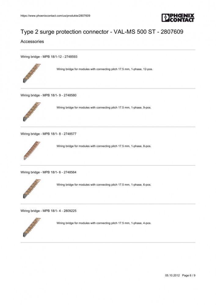 VAL-MS 500 ST 2807609 datasheet page 6