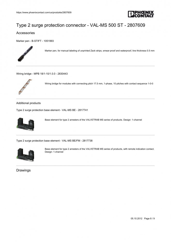VAL-MS 500 ST 2807609 datasheet page 8