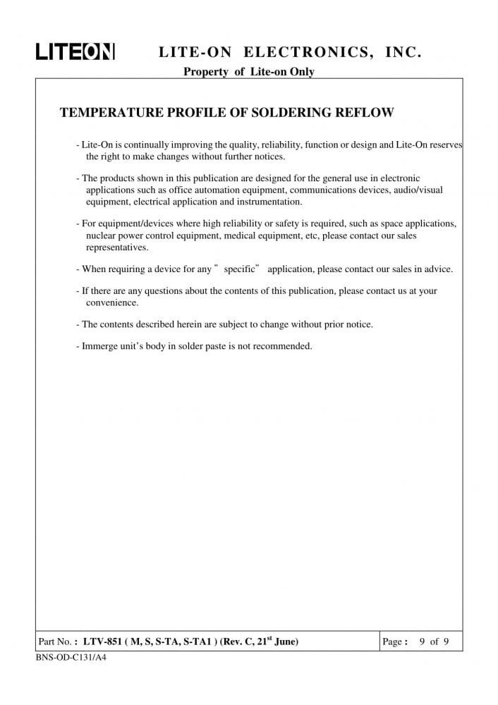 LTV-851 datasheet page 9