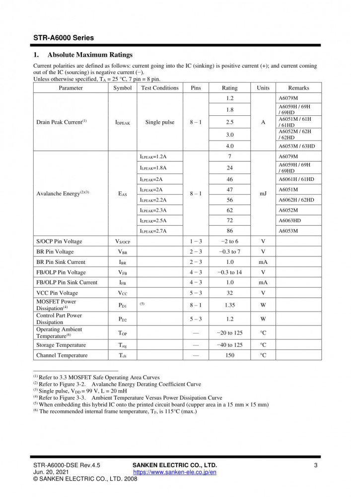 STR-A6069H technical document page 3