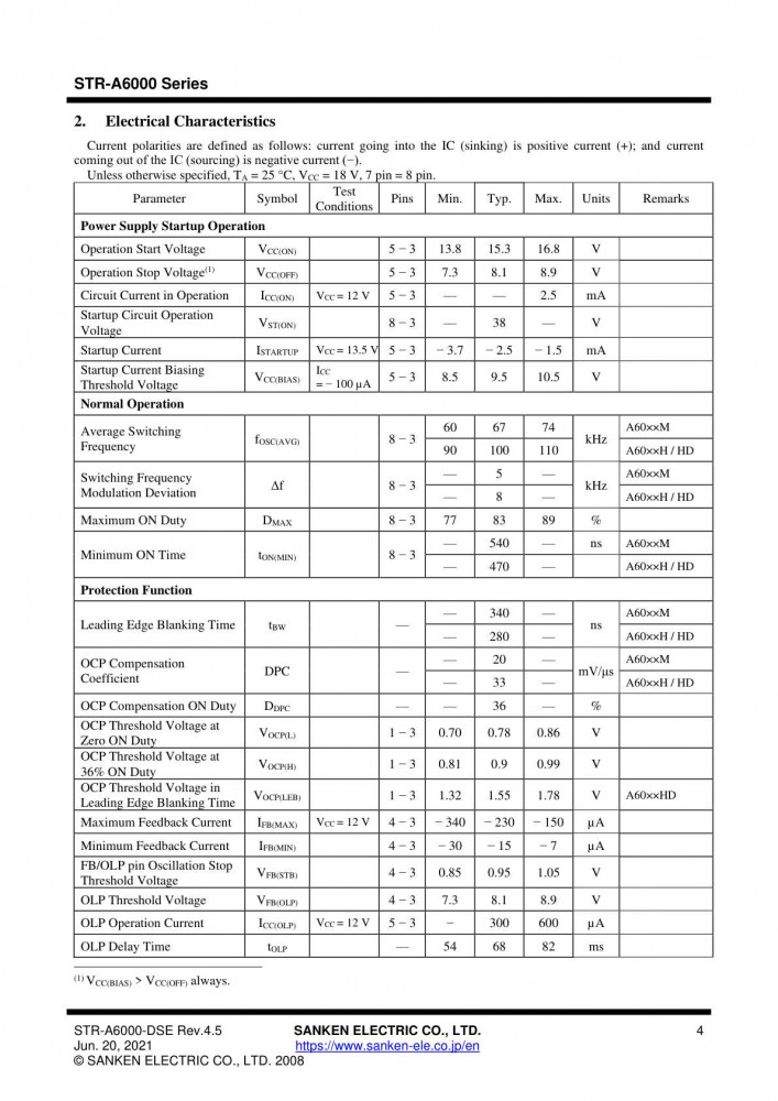 STR-A6069H technical document page 4