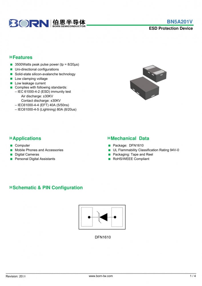 BN5A201V datasheet page 1