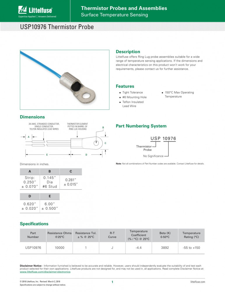 USP10976 Littelfuse documentation page